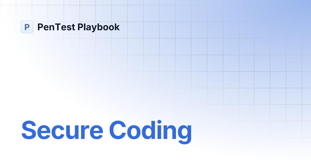 Secure Coding Pentest Playbook
